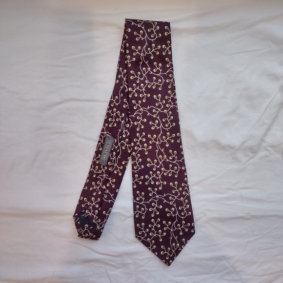 Coach | Accessories | Coach Italian Silk Burgundy Vine Print Tie | Poshmark